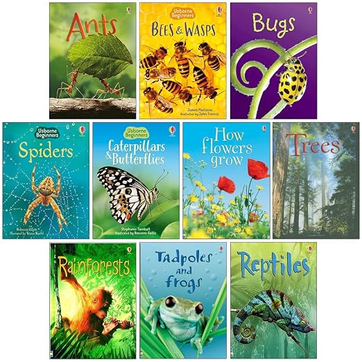 Usborne Beginners Nature 10 Books Set (Ants, Bugs, Spiders, Tree ...
