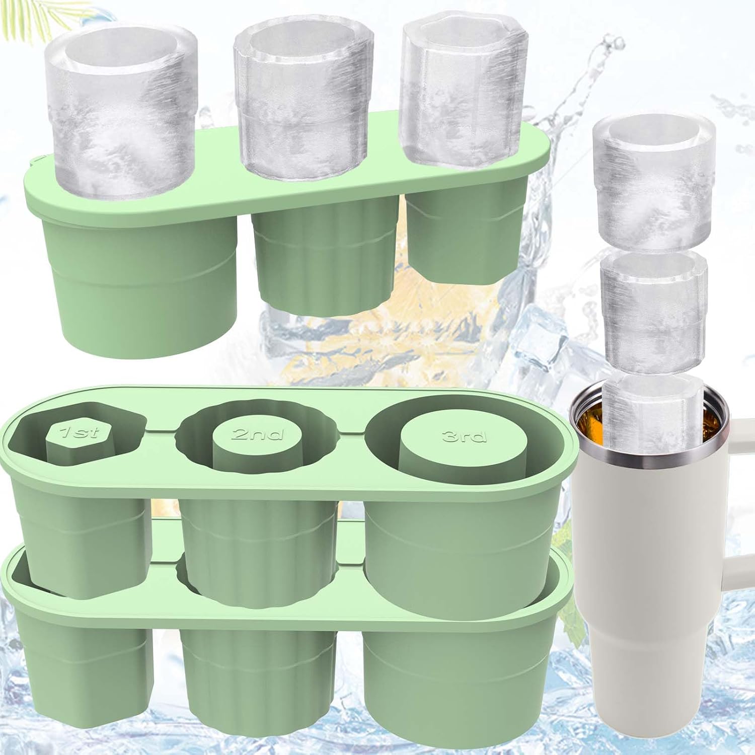 Amazon.com: Mity rain 2PCS Silicone Ice Mold for Stanley Cup, 6 Holes ...