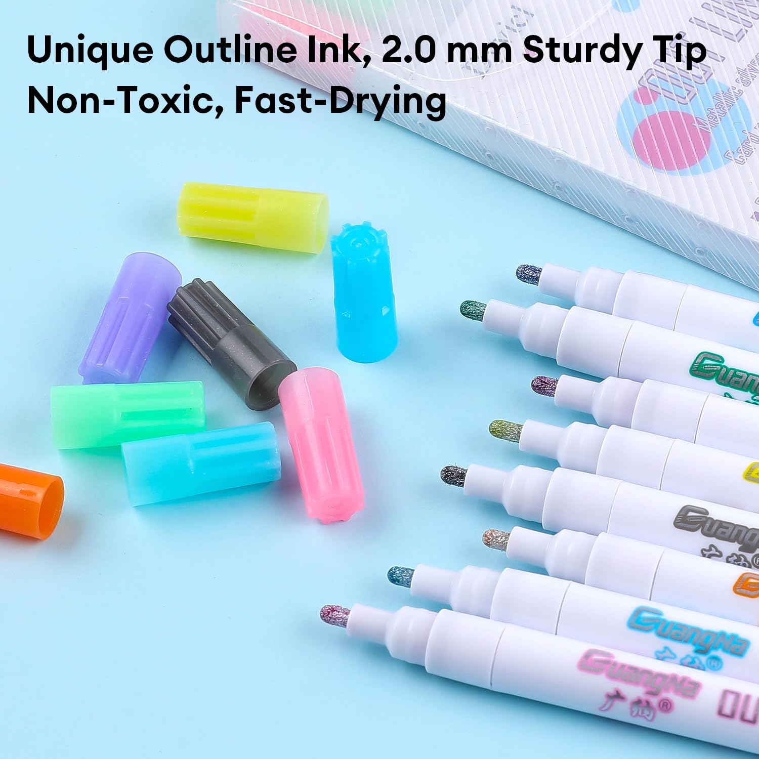 Snapklik.com : Dyvicl Shimmer Markers - Double Line Outline Markers ...