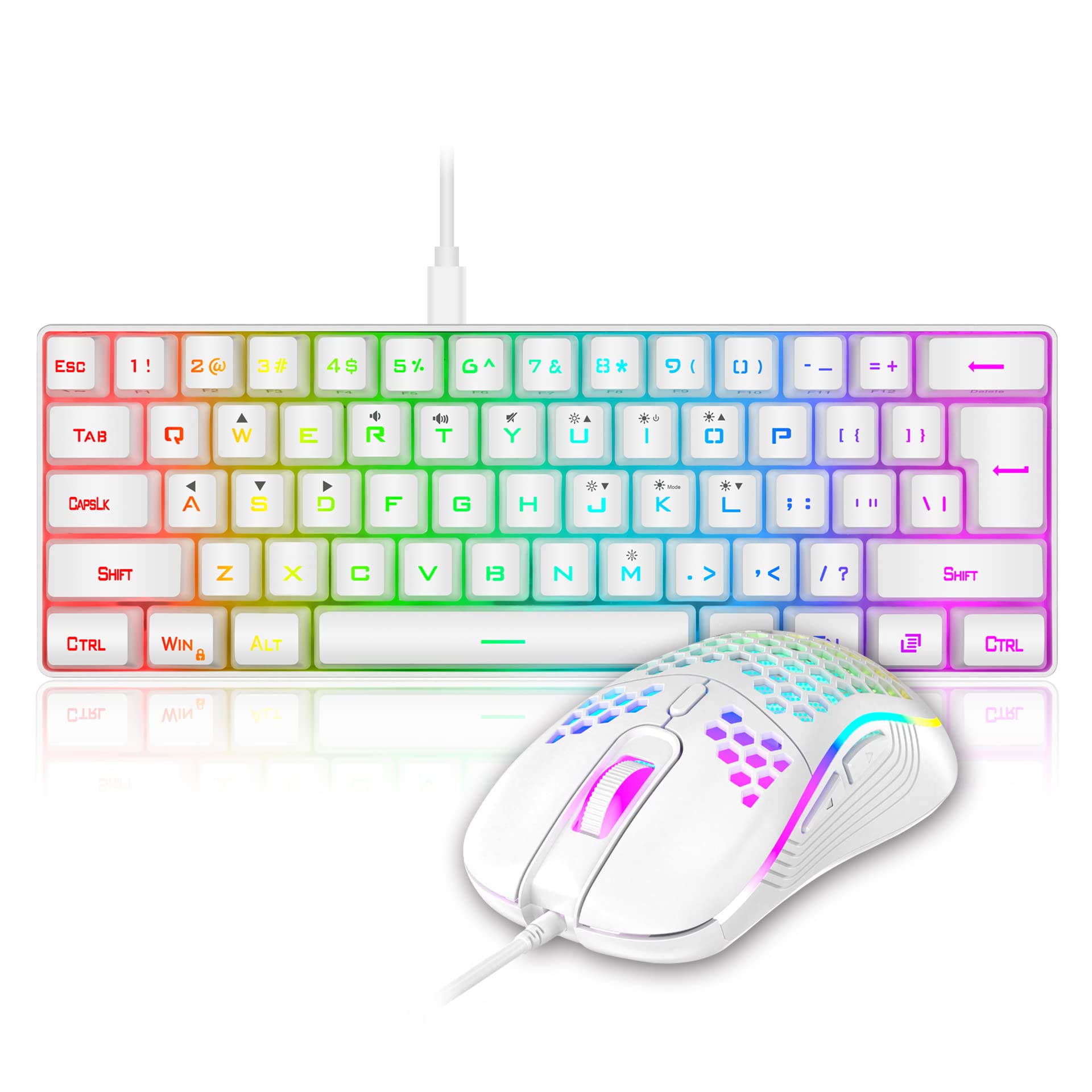 Buy RedThunder 60% Gaming Keyboard and Mouse Combo, Ultra-Compact 61 ...