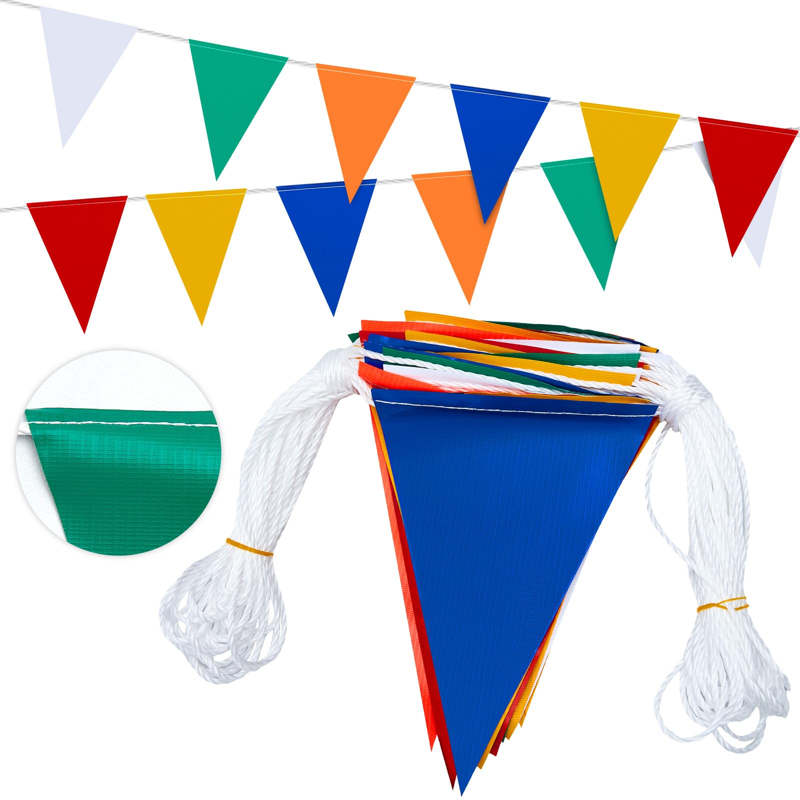 Amazon.com: Preboun Pennant Banner Flags 102 ft Perimeter Marking Flags ...