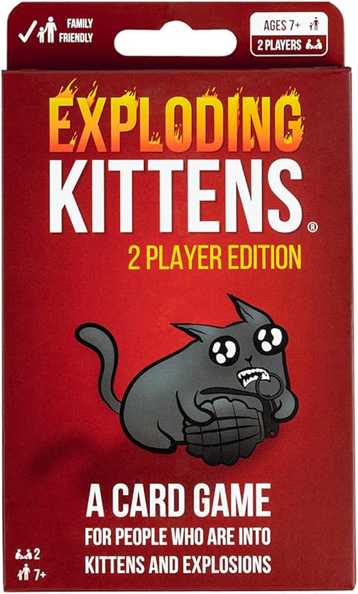 Amazon.com: Exploding Kittens 2-Player Original Edition - 2 Players ...