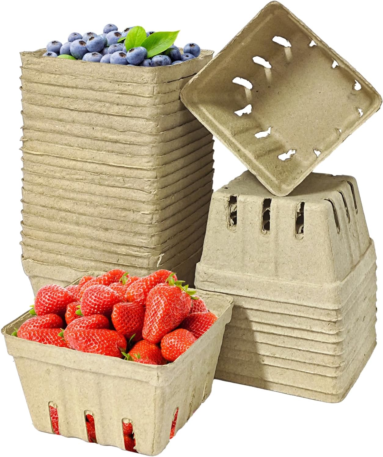 Amazon.com - Juvale Pulp Fiber Berry Baskets for Fruits and Vegetables ...