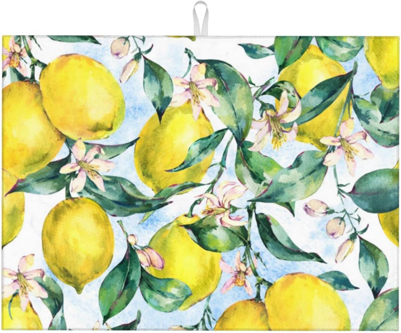 Amazon.com: Watercolor Vintage Lemon Green Leaves Microfiber Dish ...