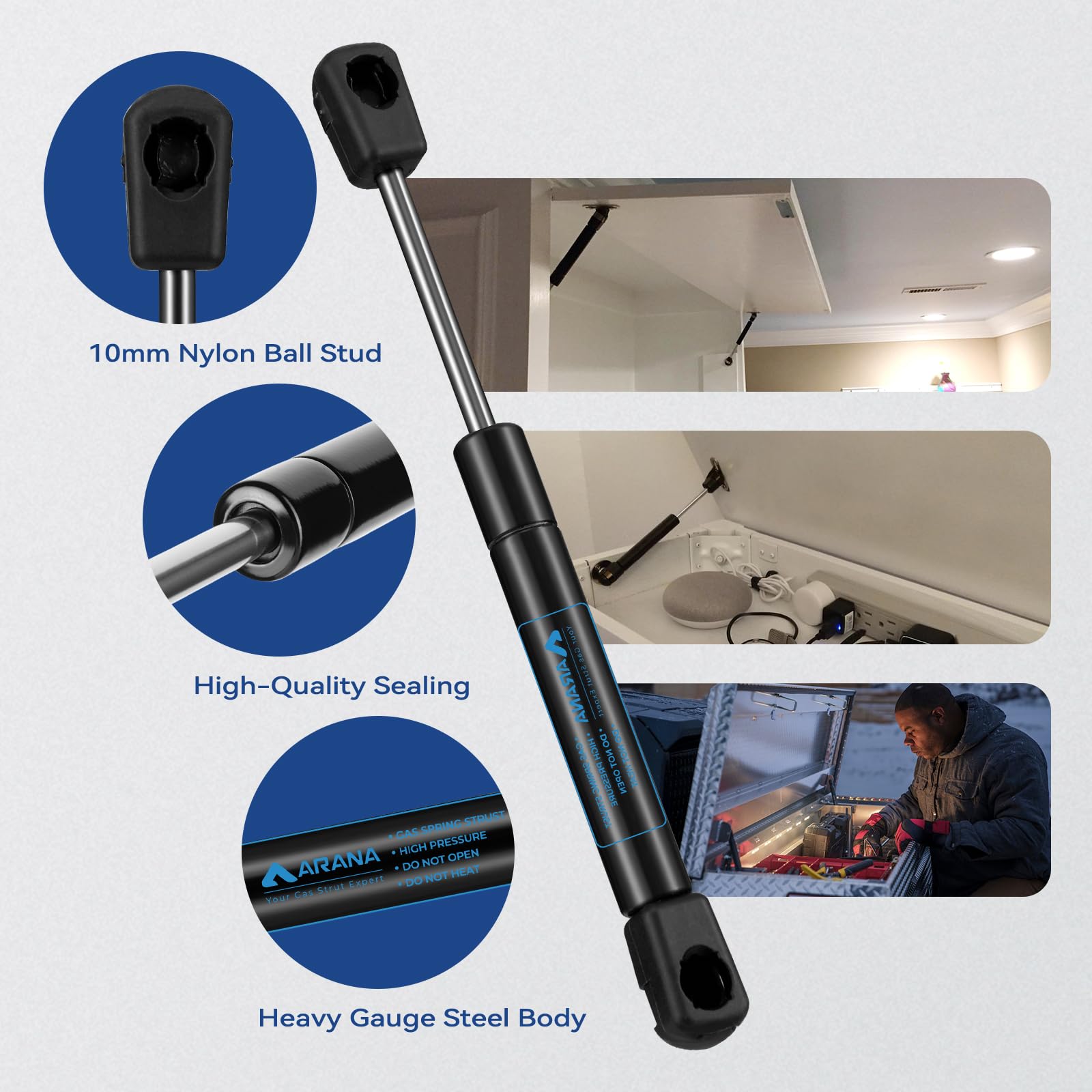Snapklik.com : 8 Inch 20LB Gas Struts, 8.5" Gas Shock Spring Lift ...