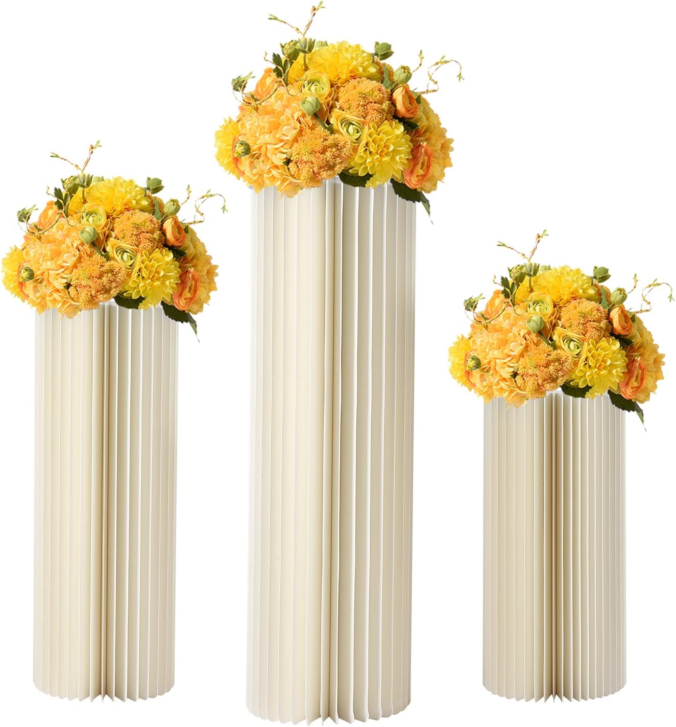 Amazon.com: CRYBY Cardboard Flower Stand, 4Pcs Foldable Wedding ...