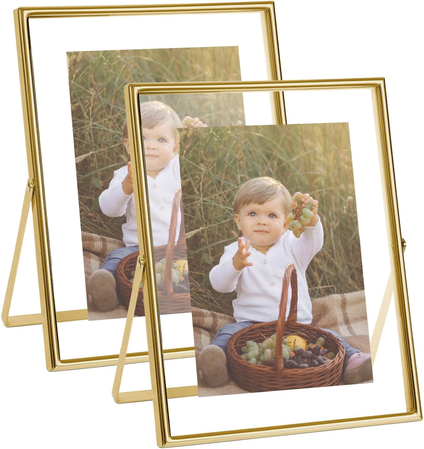 Amazon.com - UOROMI Gold Floating Picture Frame, 2 Pack 8x10 Metal Gold ...