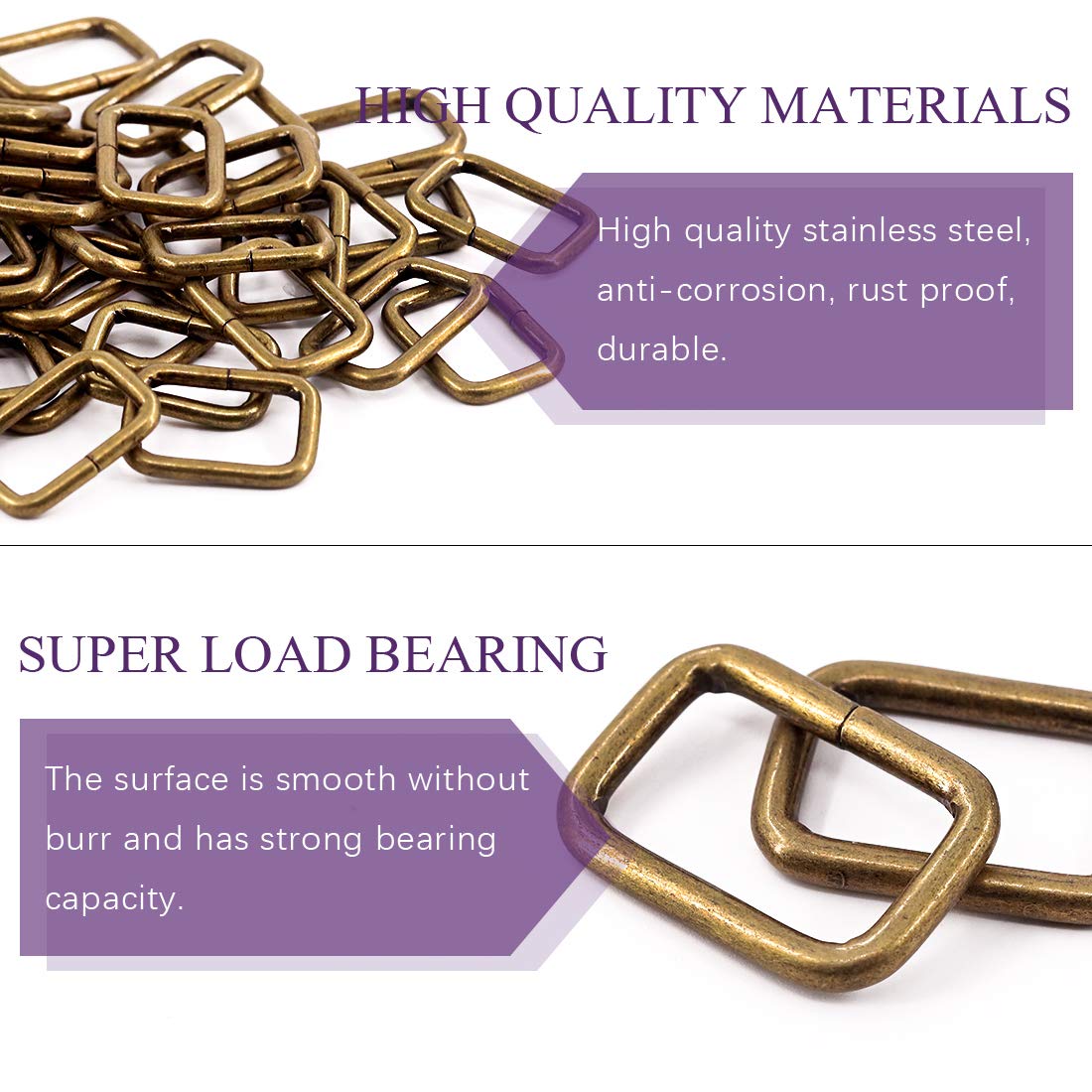 Snapklik.com : Swpeet 60Pcs 1/2 Inch - 13mm Bronze Metal Rectangle Ring ...