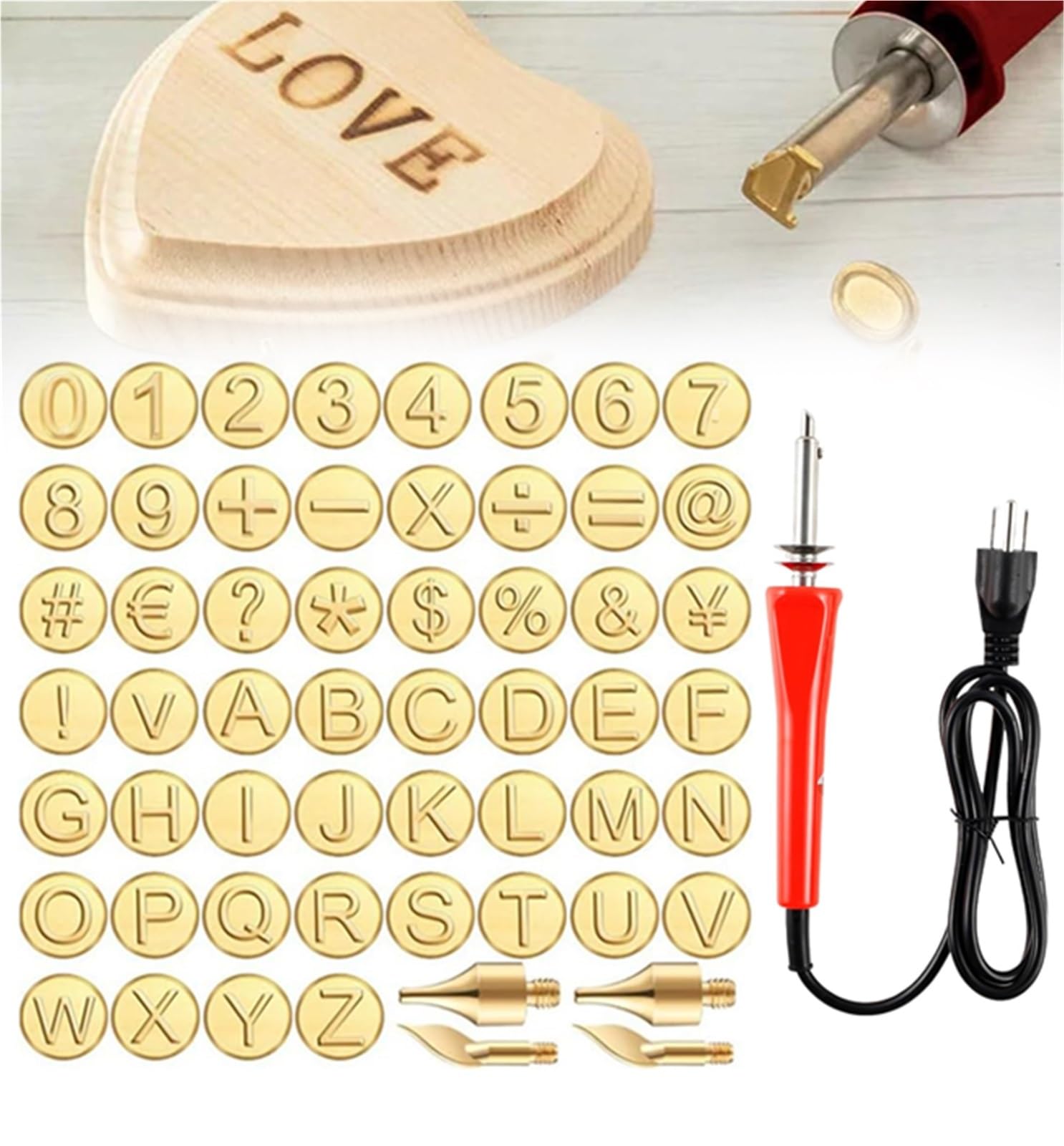 Amazon.com: Boarl 26 Letters Copper Mold —DIY Wood Burning/Carving Set ...