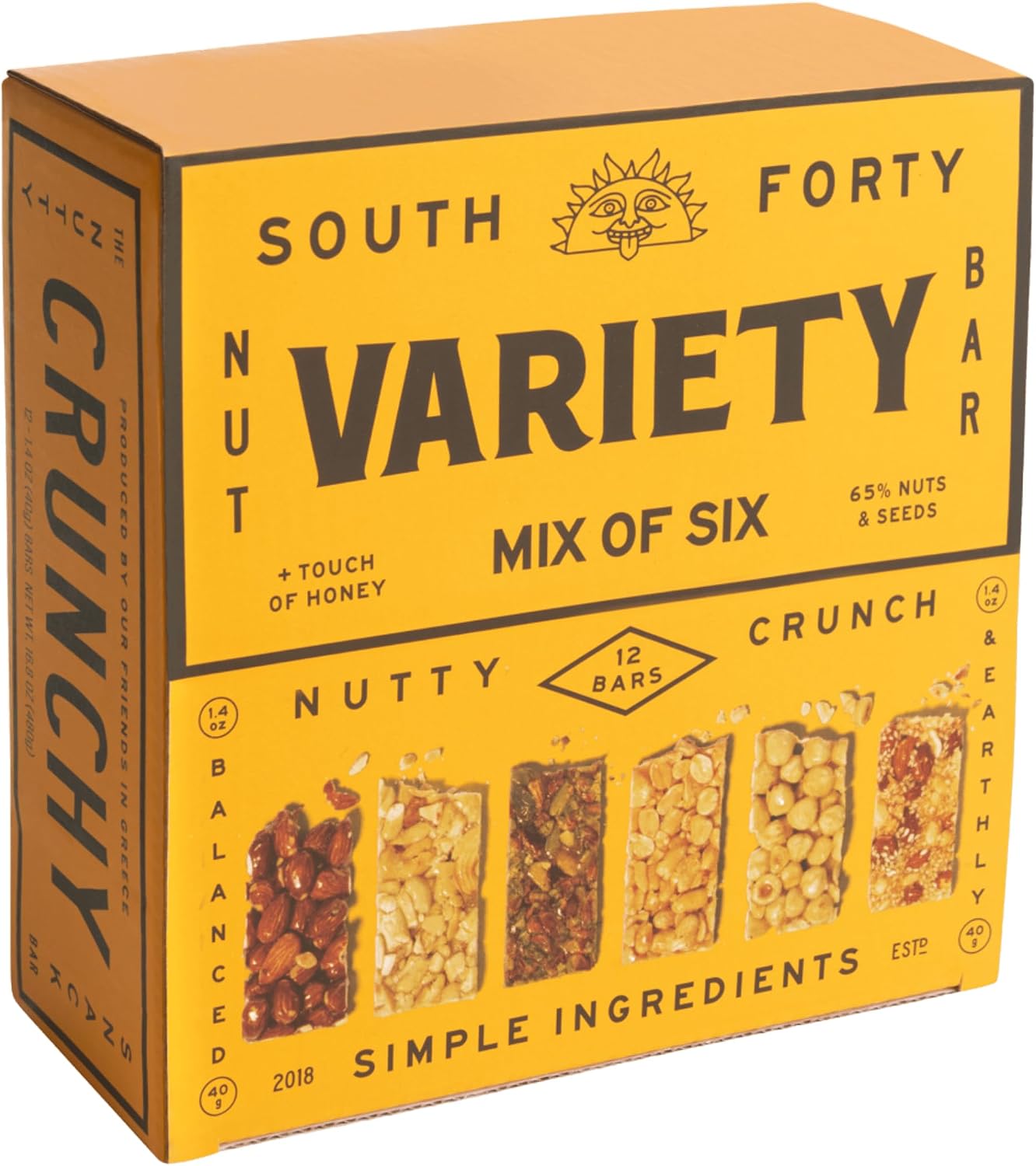 South 40 Nut Bars Mix of Six Variety Pack - Simple, Crunchy, Sweet ...