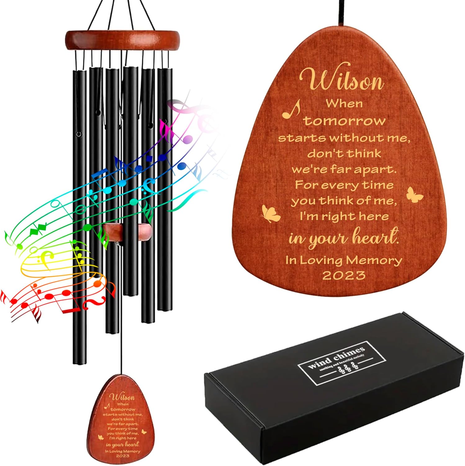 Amazon.com : Personalized Memorial Wind Chimes Memorial Gifts Custom ...