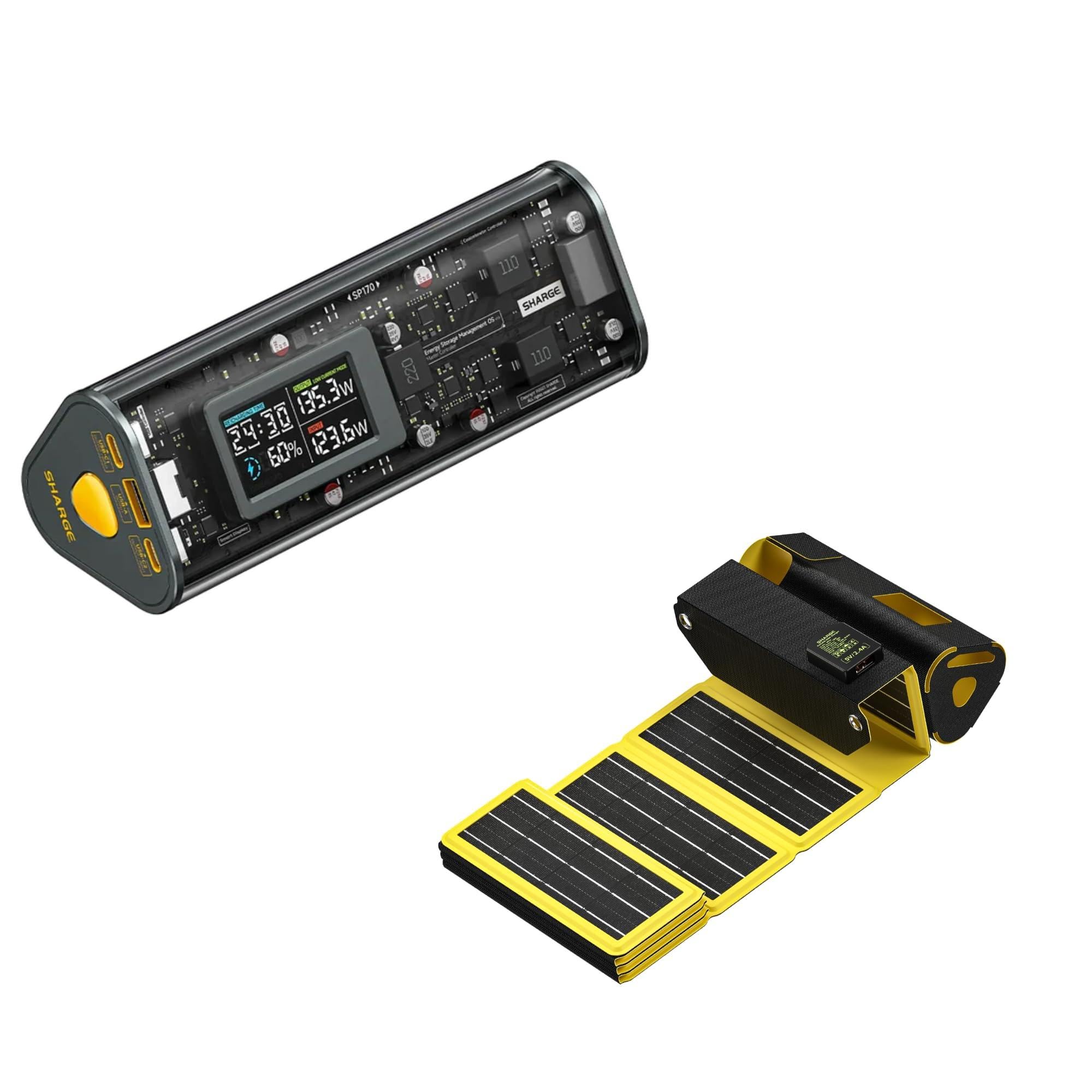 Amazon.com: Solar Panel Charger and Shargeek 170 Power Bank Bundle ...