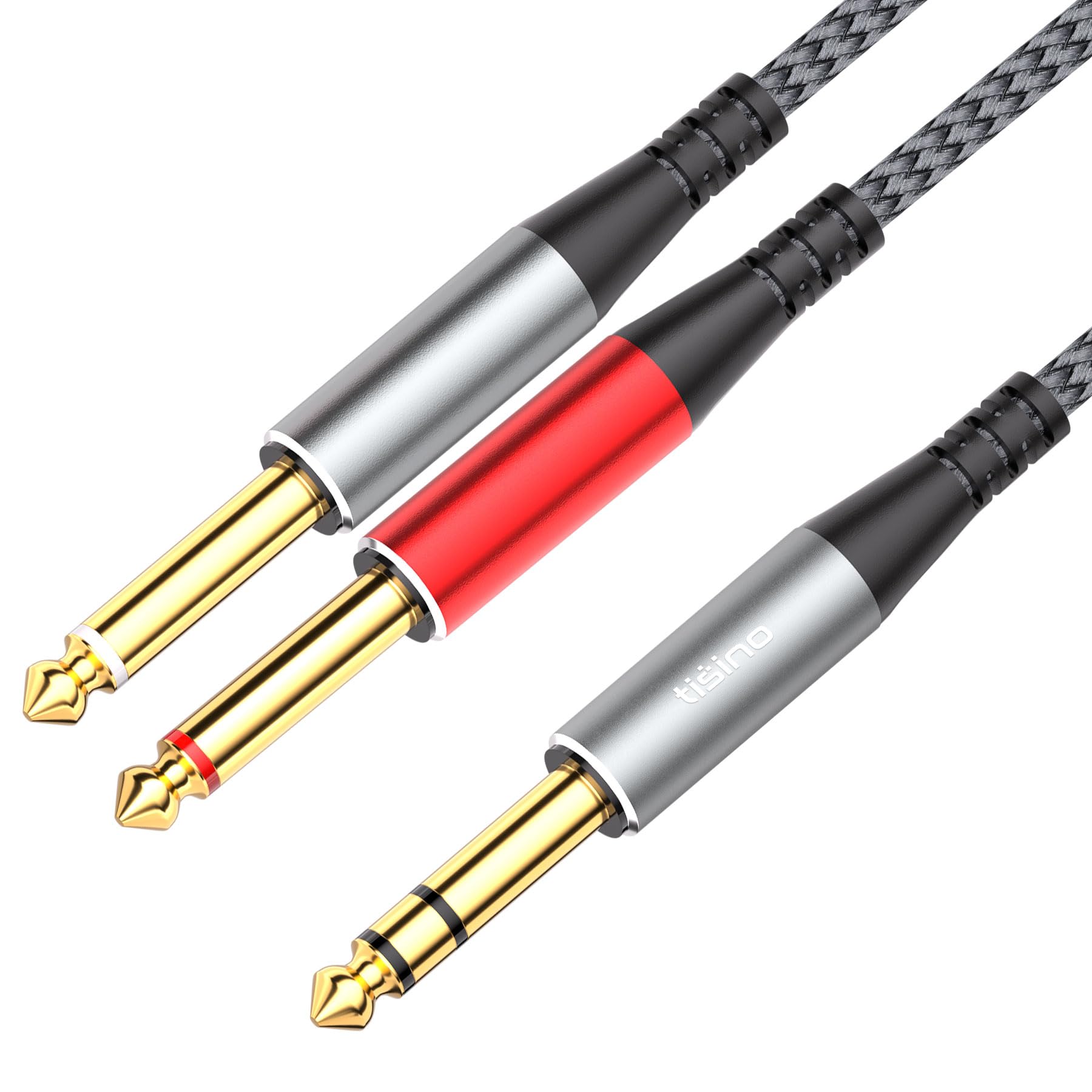 Amazon.com: tisino 1/4 inch TRS Stereo Splitter Y Cable, 1/4 inch TRS ...