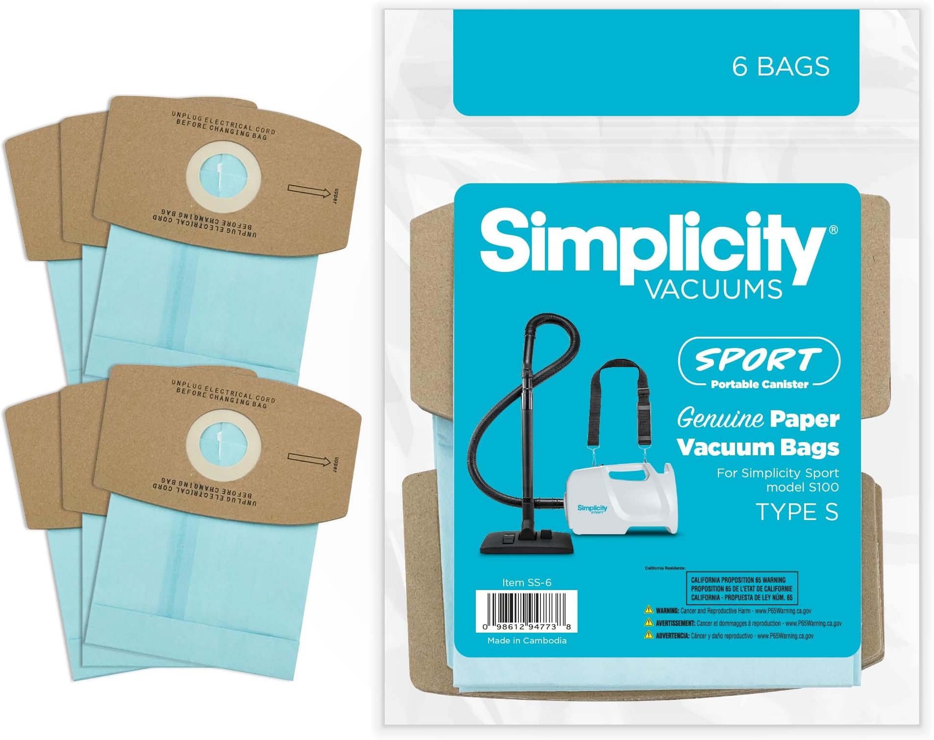 Amazon.com - Simplicity Vacuums 6-pack Vacuum Bags Type Z and Filter ...