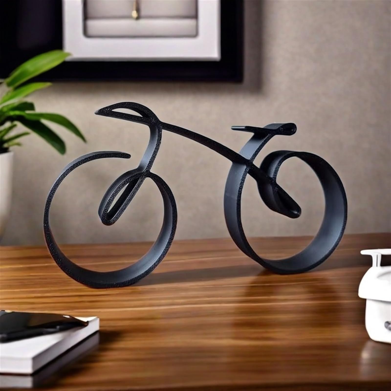 Amazon.com: SENIDIKE Minimalistic Bicycle Sculpture Wire Framed Style ...