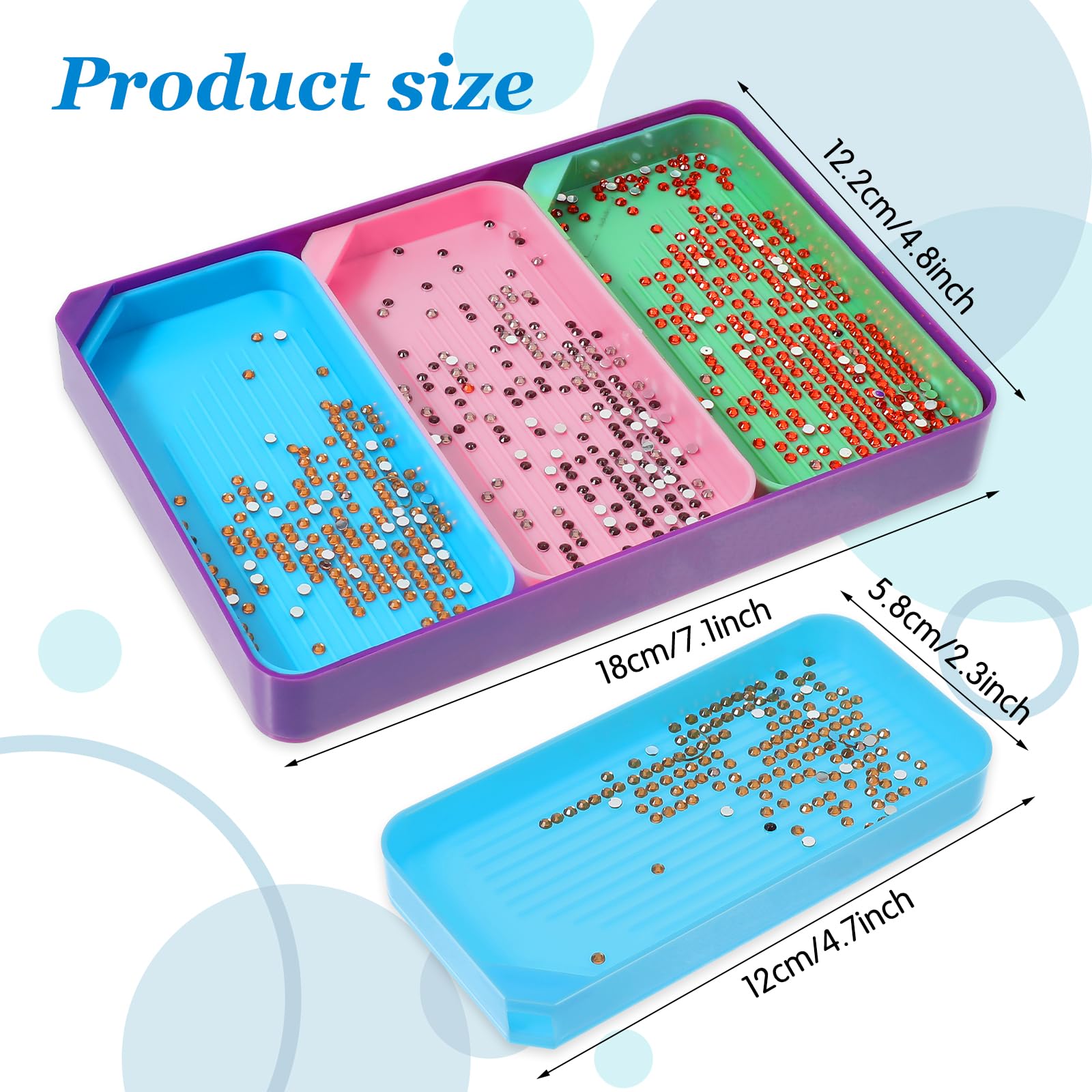 Snapklik.com : 4 Pcs Diamond Art Trays, Colorful Rhinestone Tray ...
