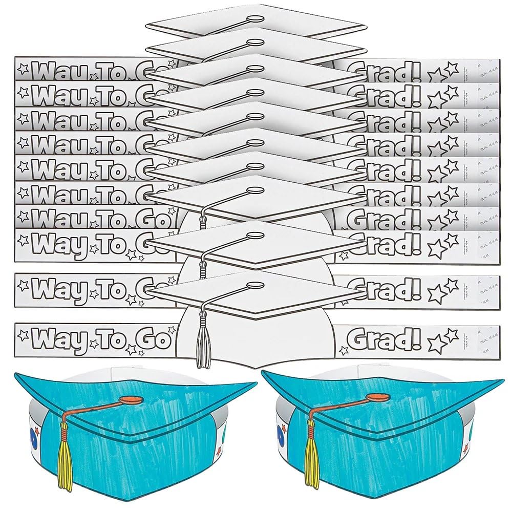 Amazon.com: Color Your Own DIY Graduation Cap Crafts (makes 12 ...