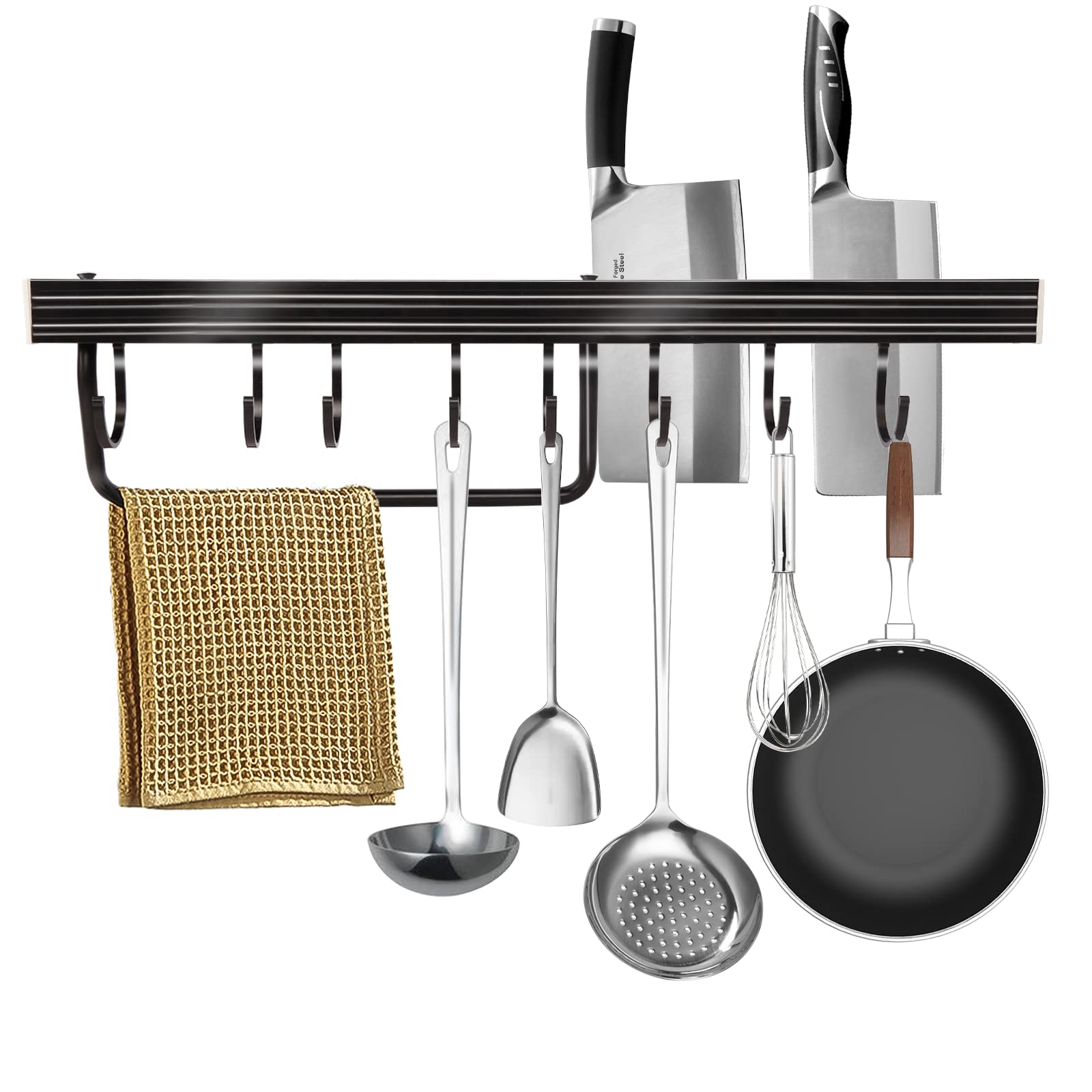 Zhio Kitchen Utensil Rack, Stainless Steel Wall Mounted Kitchen Hanging ...