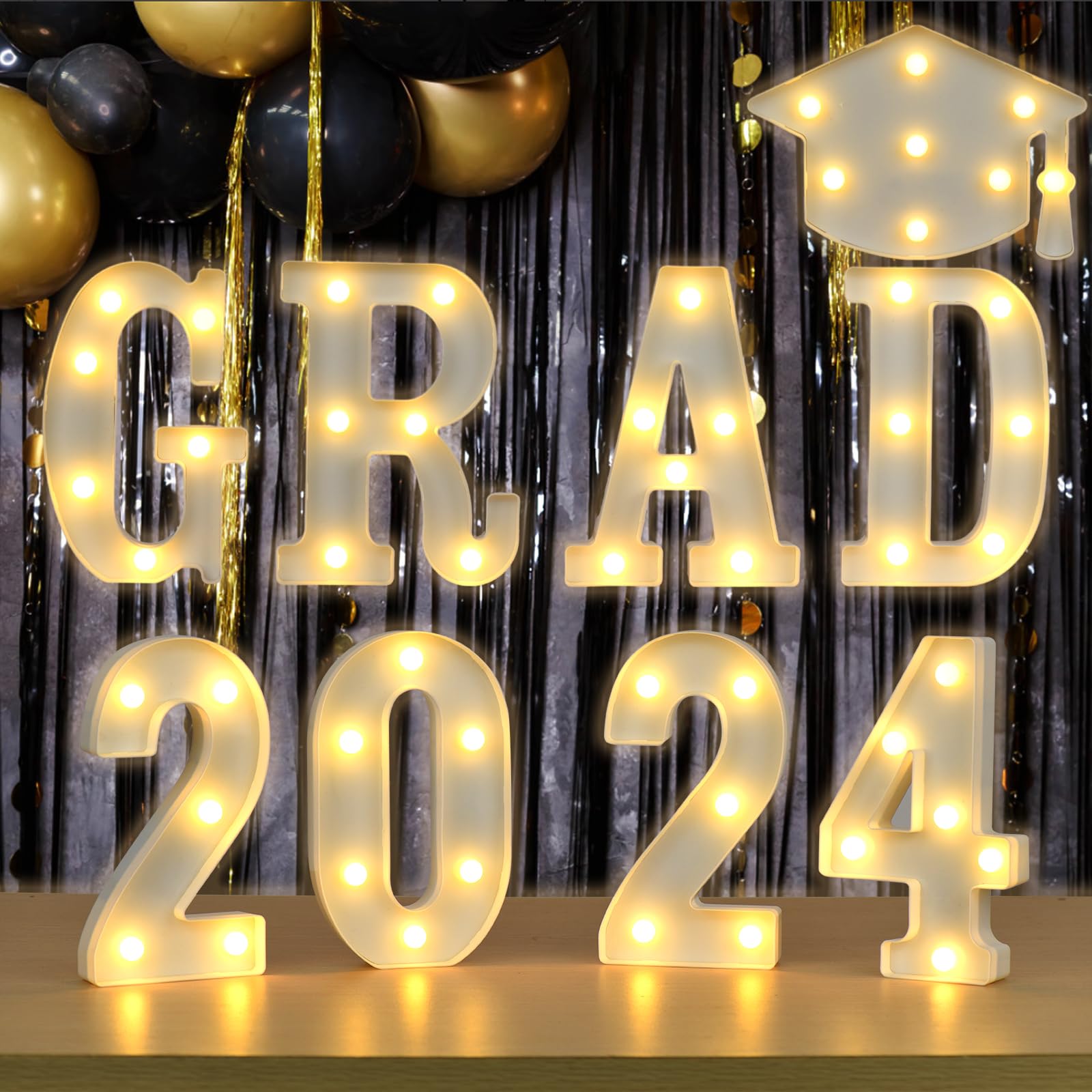 Graduation Decorations Class of 2024,8 LED Marquee Light Up Letters ...