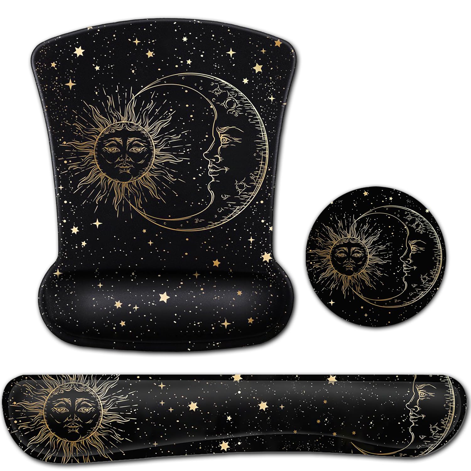 Amazon.com: Black Mouse Pad with Stitched Edge, Non-Slip Rubber Base ...