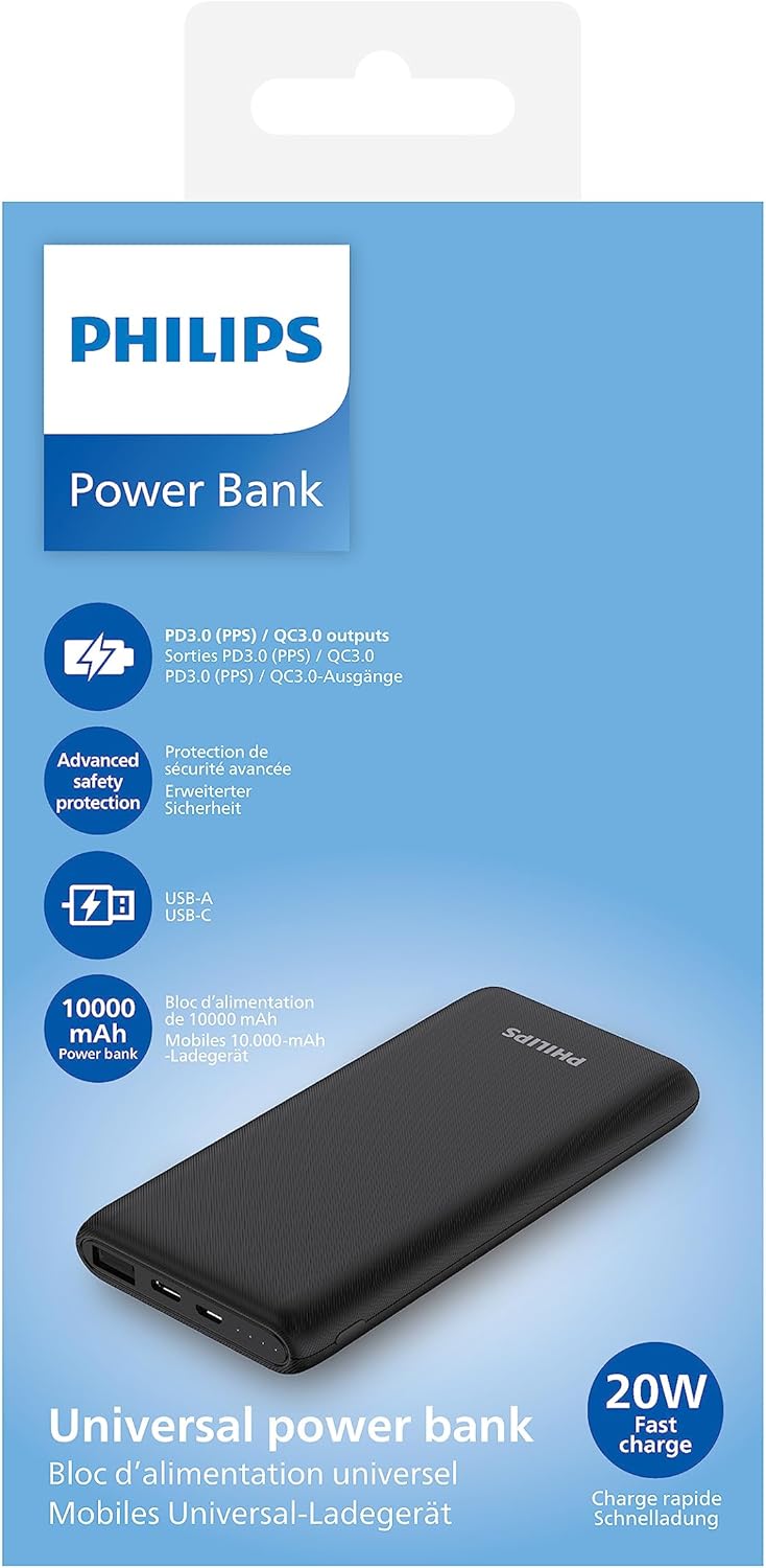 Philips 10KmAh 20W Power Bank User Manual