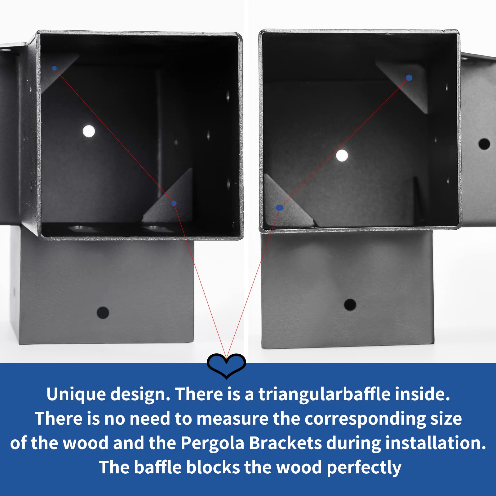 Snapklik.com : AXWHYS 4x4 Pergola Brackets(Actual:36"x36") 3 Way Right ...
