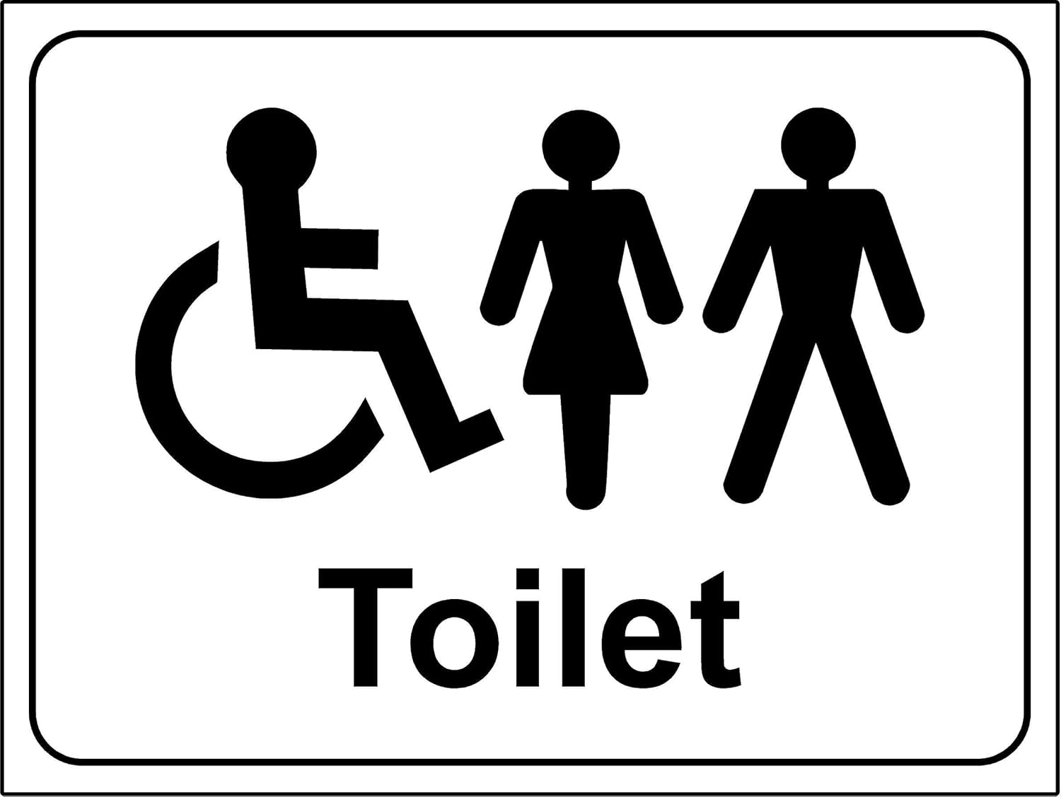 Cartello per WC multiuso maschio, femmina e disabili, 3 mm, in ...