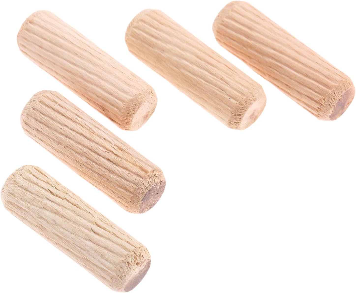 Amazon | Jerilla 200個 木製ダボ、木製ダボピン ウッドダウエルプラグ 溝付きピン 家具 木工 DIY クラフト用、6 x ...