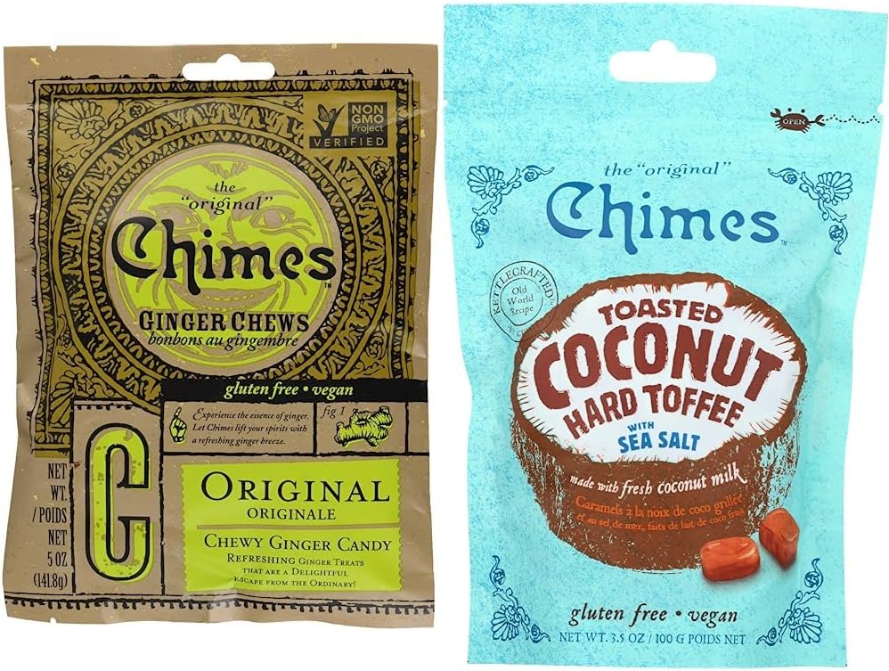 Chimes Original Ginger Chews, 141.80 g & Toasted Coconut Toffee with ...