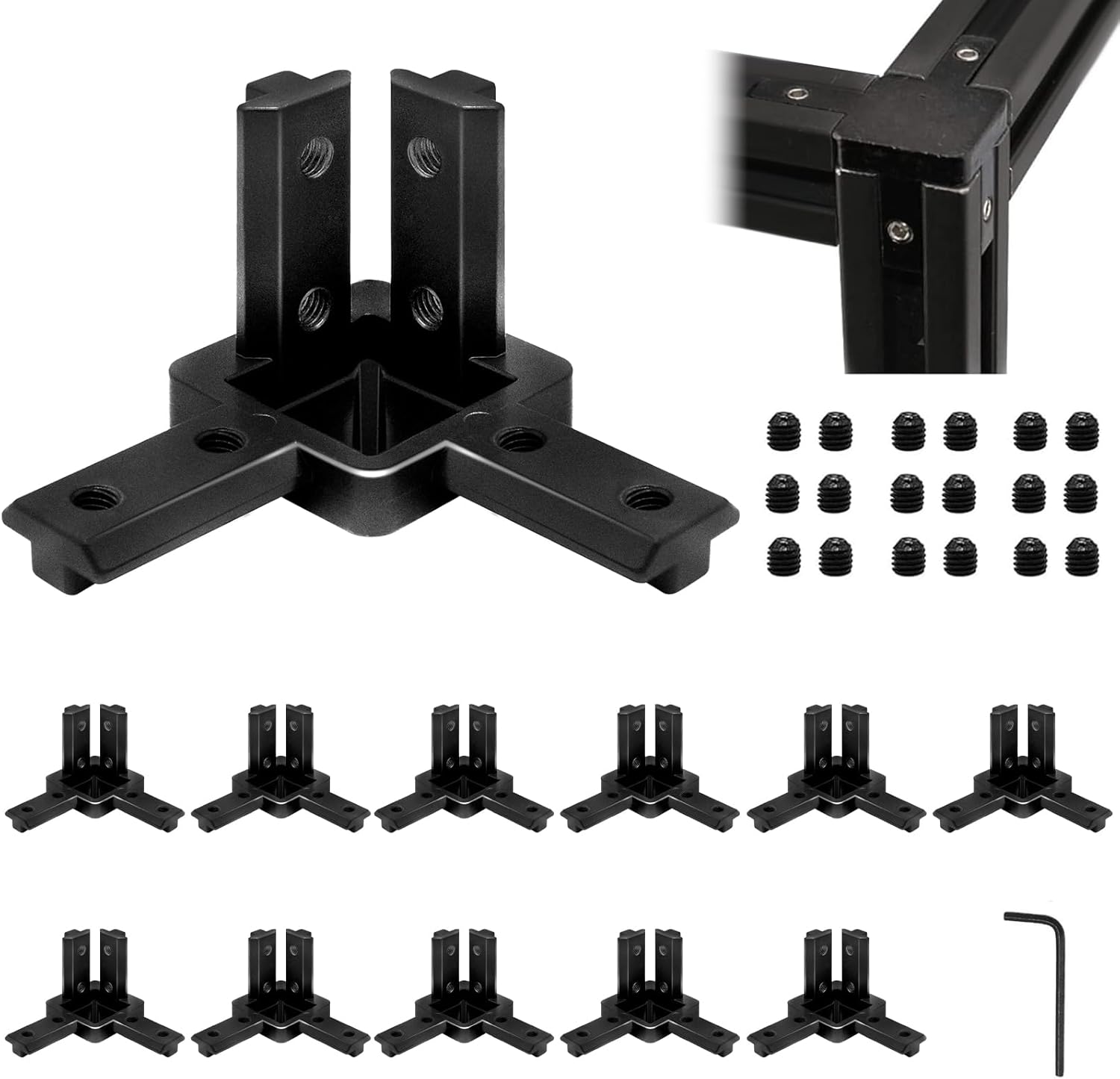 Amazon.com: SeekLiny 12Pcs 4040 3-Way Corner Brackets, 4040 Joining ...