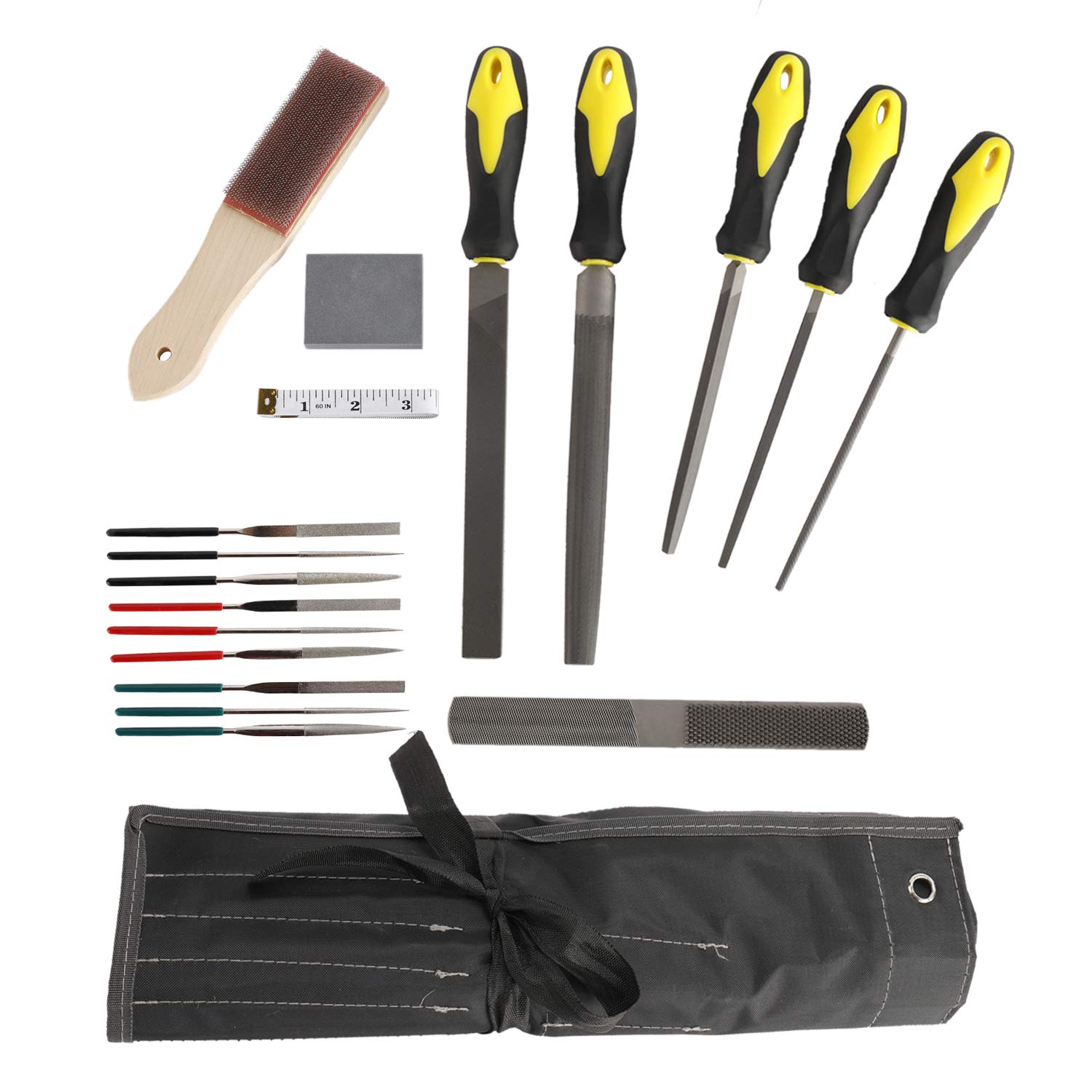 18Pcs Hand Tool File Set - High Carbon Steel Files Kit Flat, Triangular ...