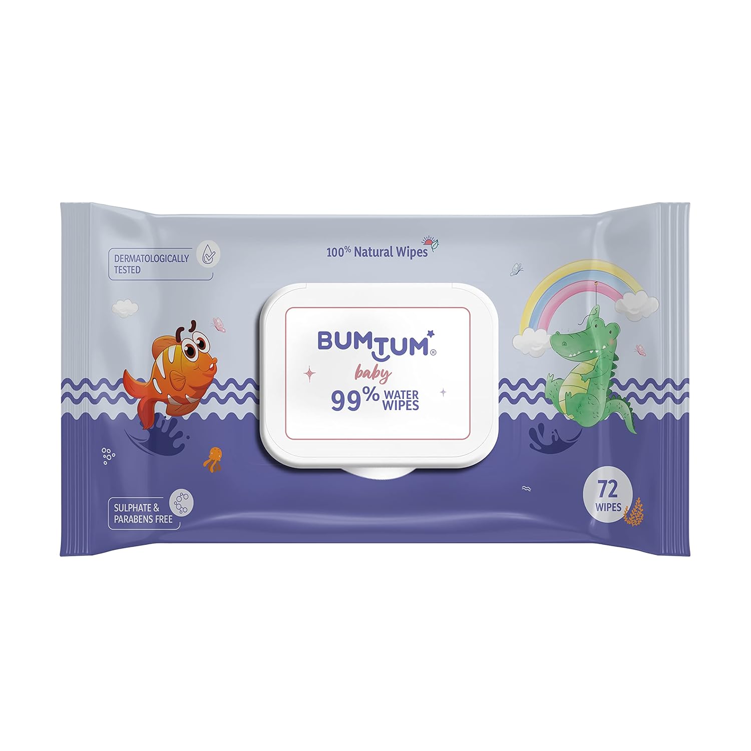 Buy Bumtum Baby Gentle 99% Pure Water Soft Moisturizing Wet Wipes With ...