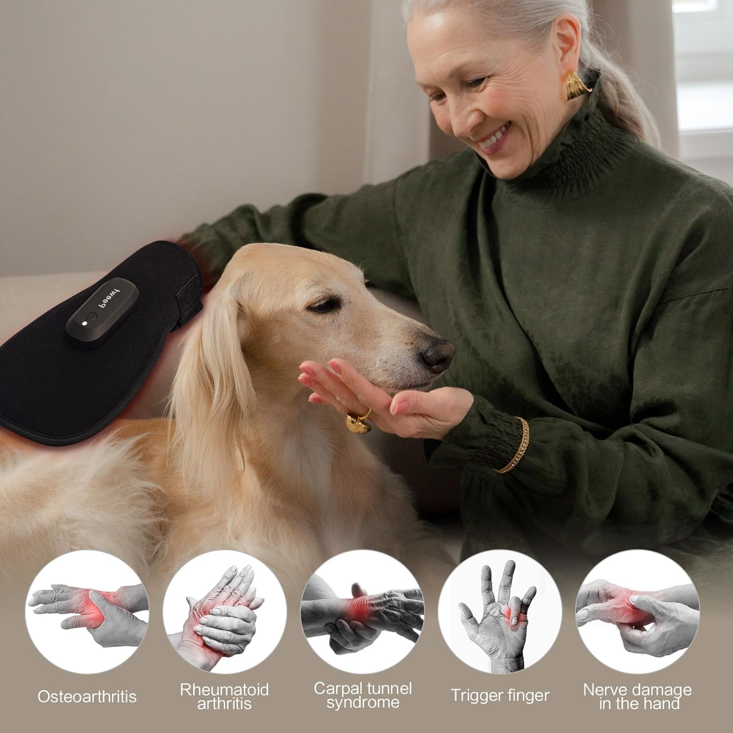 PEEWF Rechargeable Heated Hand Gloves for Hand and Finger Stiffness ...