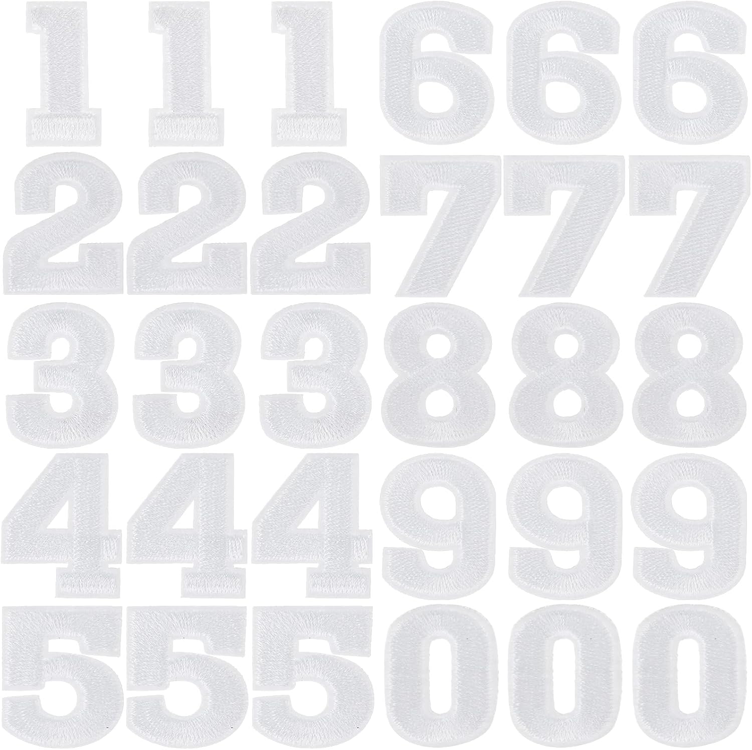 Amazon.com: 30 Pieces White Number 0 to 9 Patches Iron On Number ...