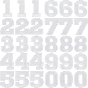 Amazon.com: 30 Pieces White Number 0 to 9 Patches Iron On Number ...