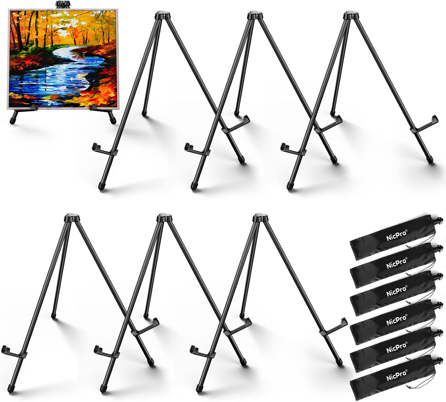 Amazon.com: Nicpro 6 Pack Tabletop Easel for Display, 14” Small Black ...