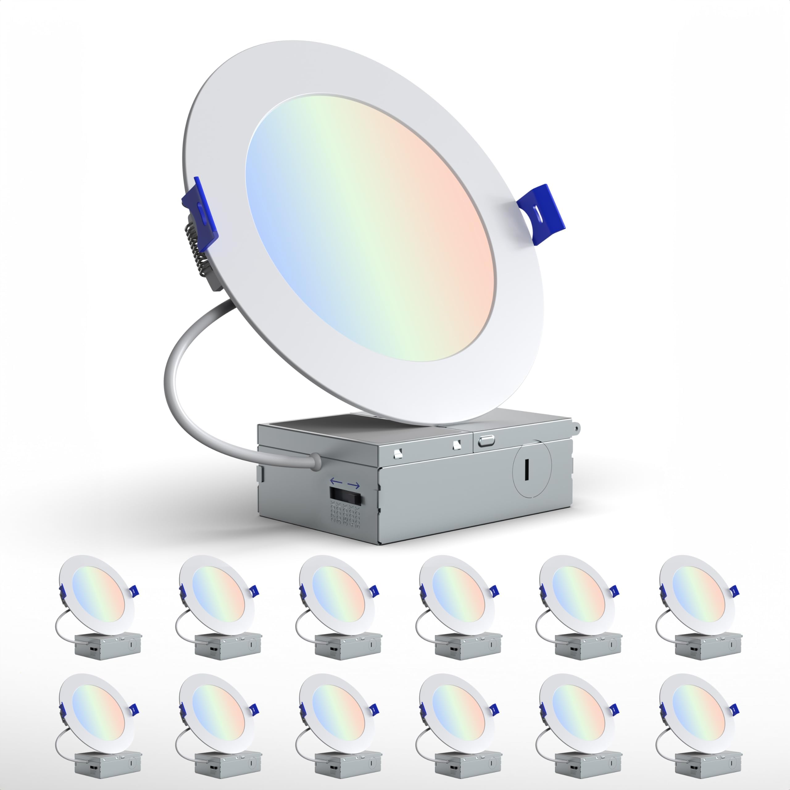 PAZZO 12 Pack 4 Inch LED Recessed Ceiling Light, 5CCT 800LM High ...