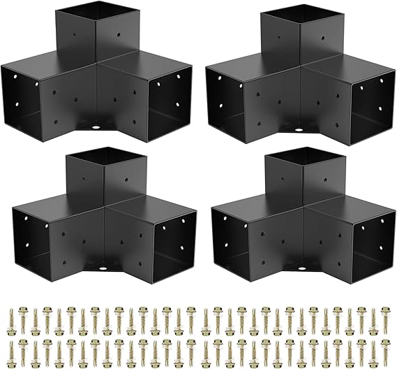 Woodworks Lot de 4 Supports d'angle à Angle Droit en Bois avec vis pour ...