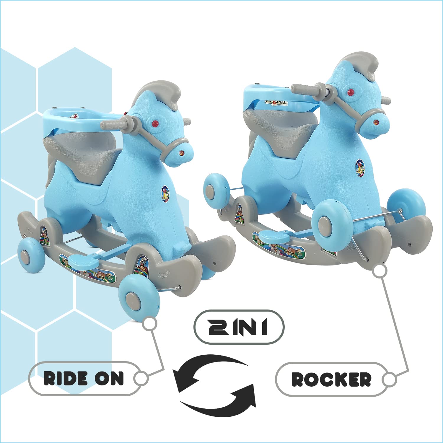 Buy Dash Marshal 2 in 1 Ride on Horse for Kids, Horse Rider for Kids 1 ...