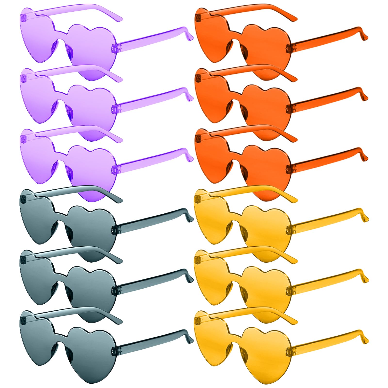 RTBOFY 12 Pack Heart Sunglasses Heart Shaped Sunglasses with Candy ...