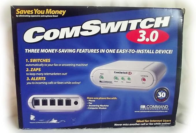 Amazon.com: ComSwitch CS3.0 Telephone Line Sharing System/Fax Switch