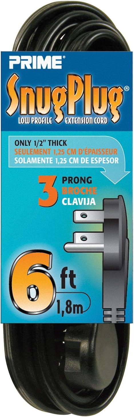 Prime Wire & Cable EC932606 Snug Plug Extension Cord,Black - Amazon.com