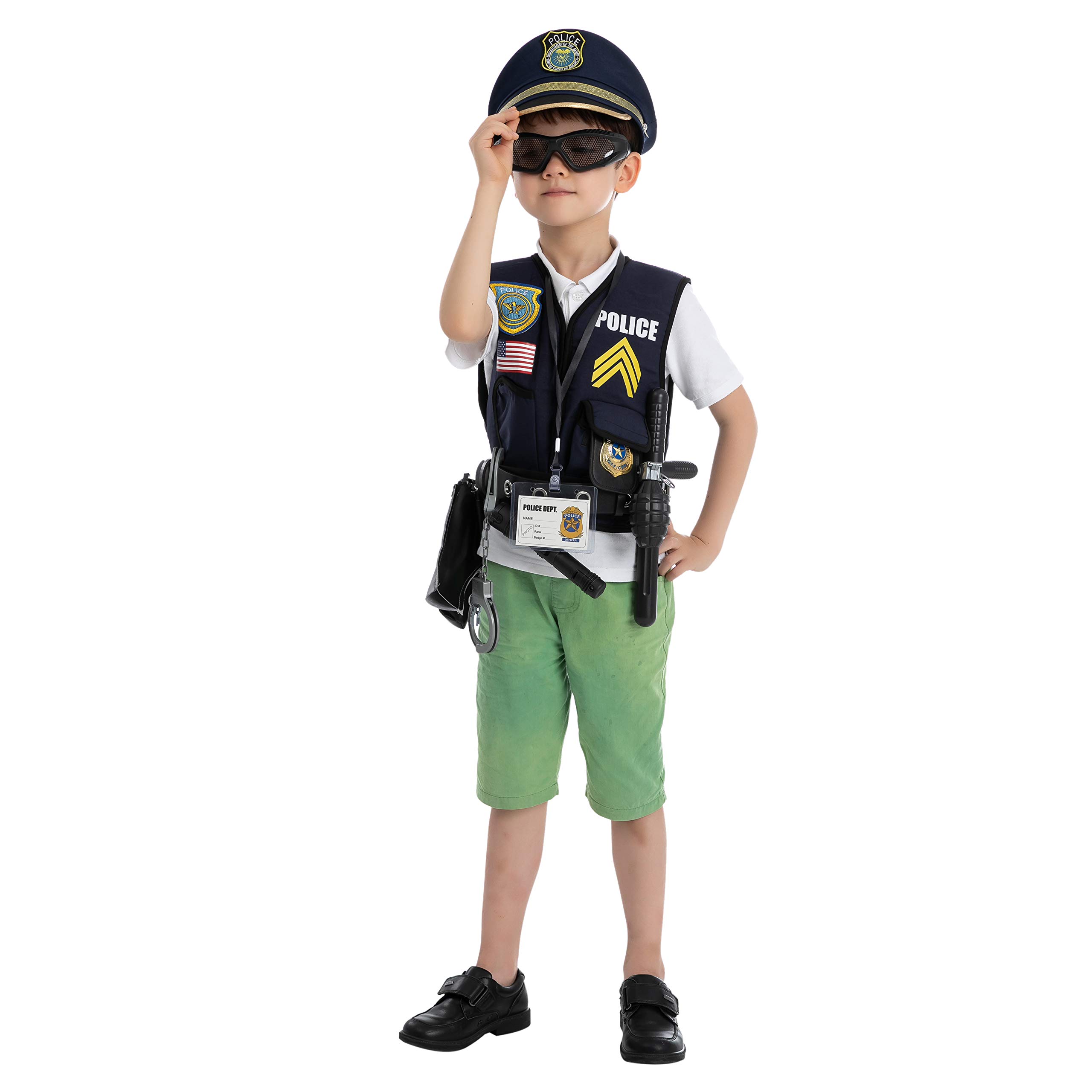 JOYIN 14 Pcs Police Pretend Play Toys Hat and Uniform Outfit for ...