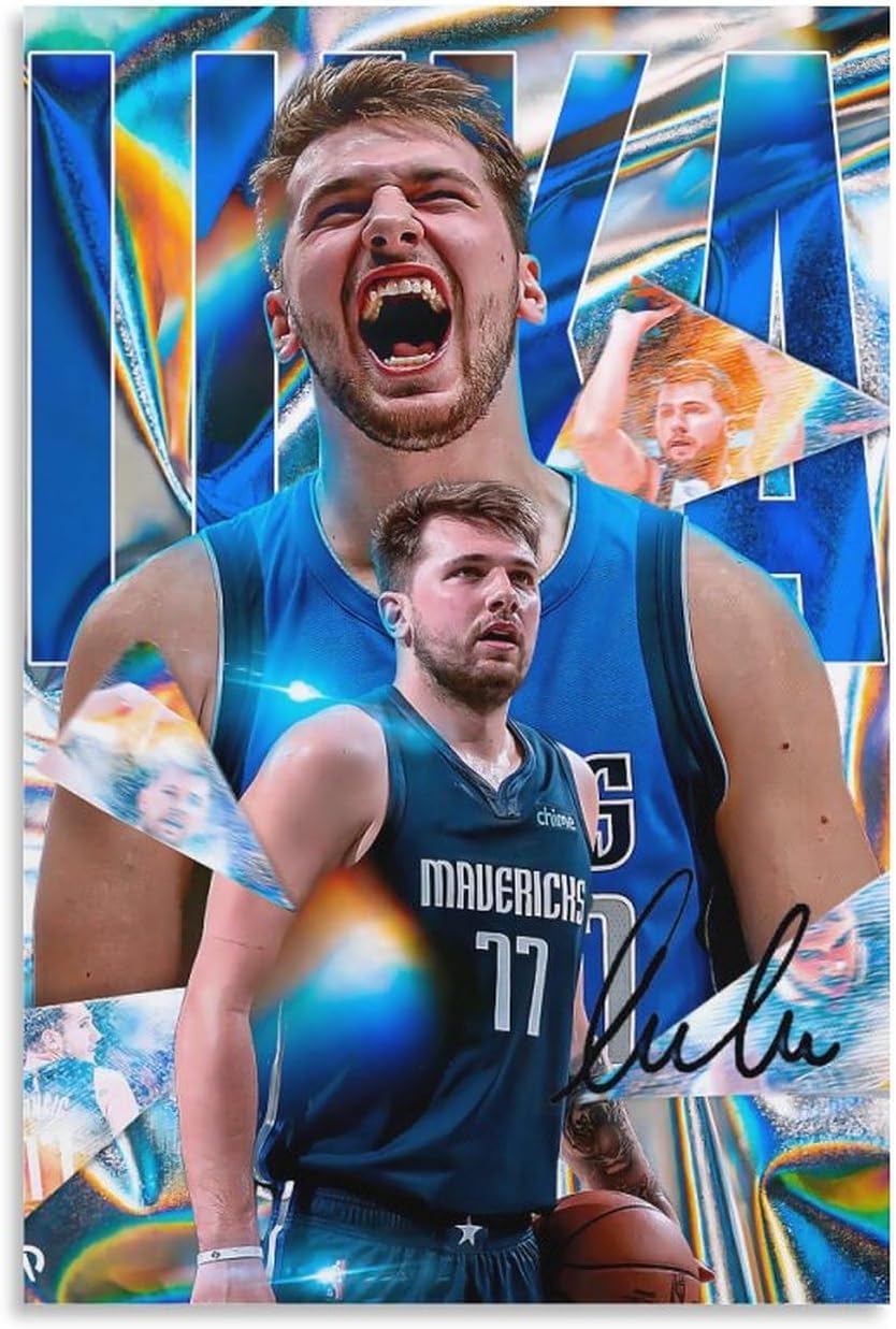 Amazon.com: MPOWRX Luka Doncic Poster 1 Wall Art Sports Canvas Print ...