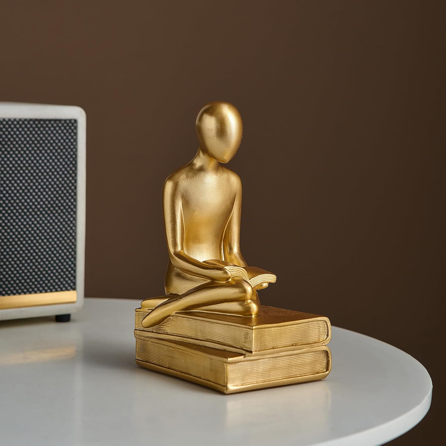 Amazon.com: Gold Thinker Statue Decor for Shelves, Modern Reading ...