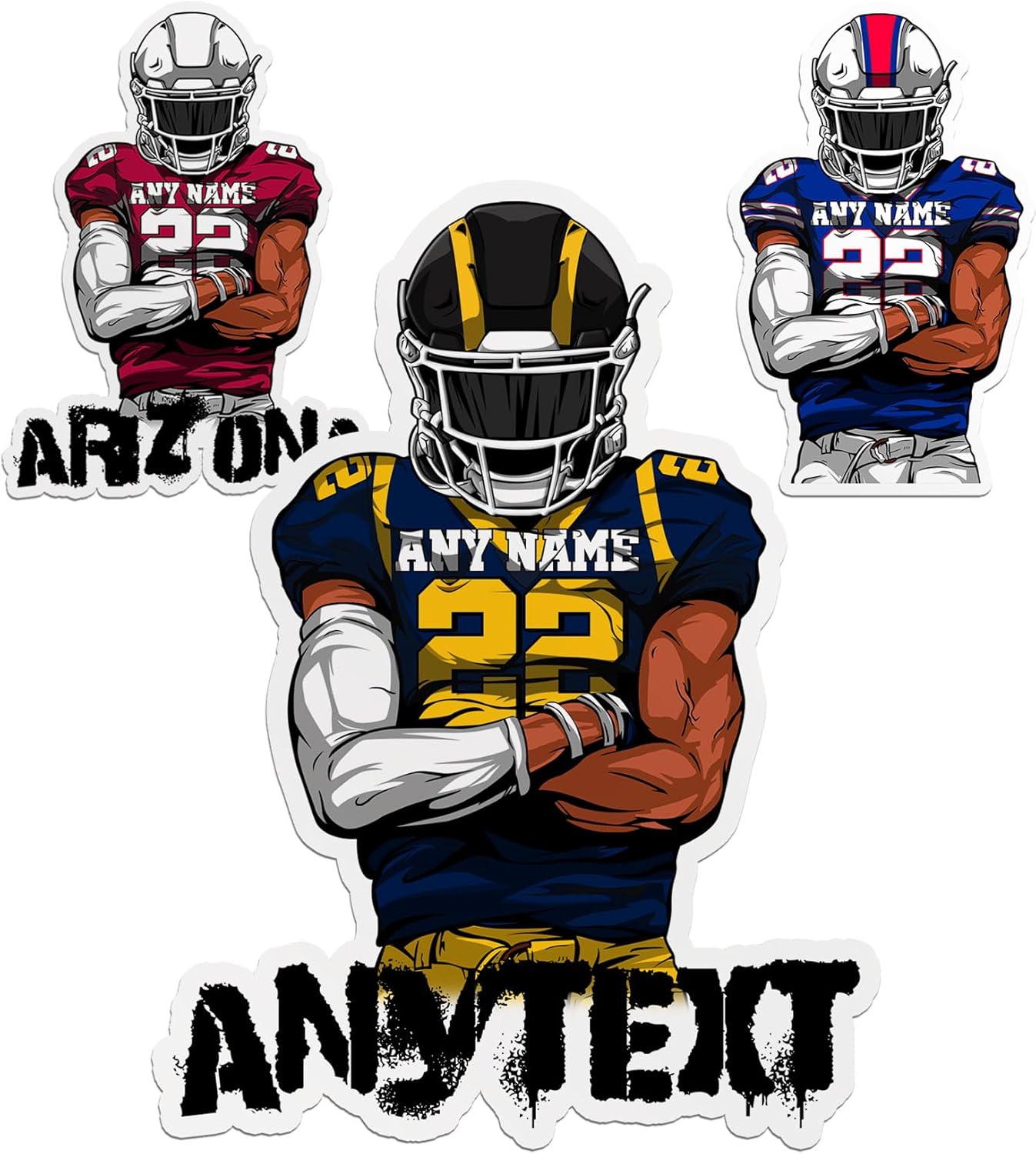 Amazon.com: Custom Football Sticker Personalized Football Player Name ...