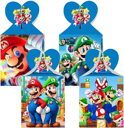 Amazon.com: VAESCOL 12pcs Mario Party Gift Candy Boxes Goodie Boxes ...