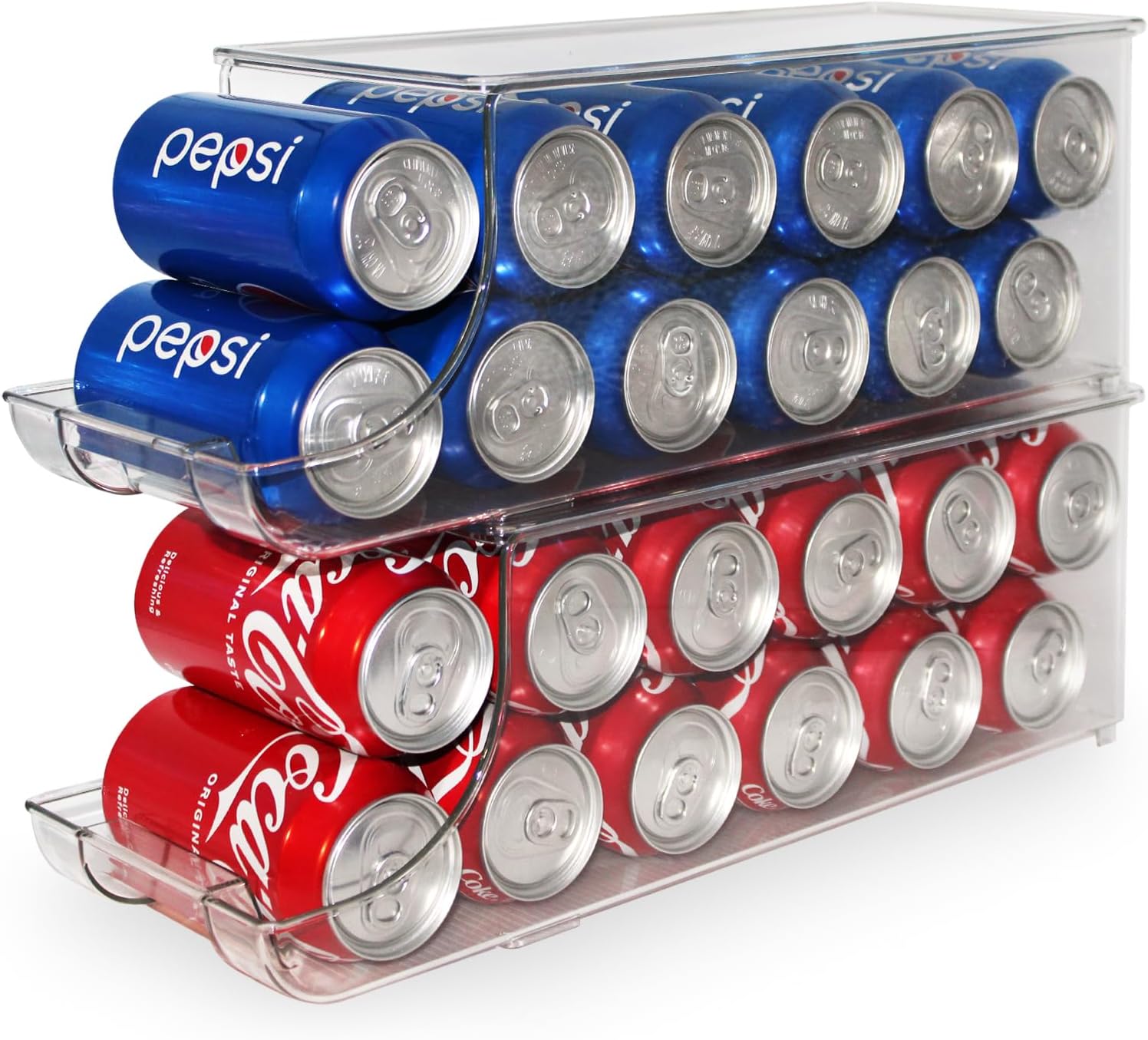 Amazon.com: Portable Soda Can Organizer for Refrigerator, Clear Plastic ...