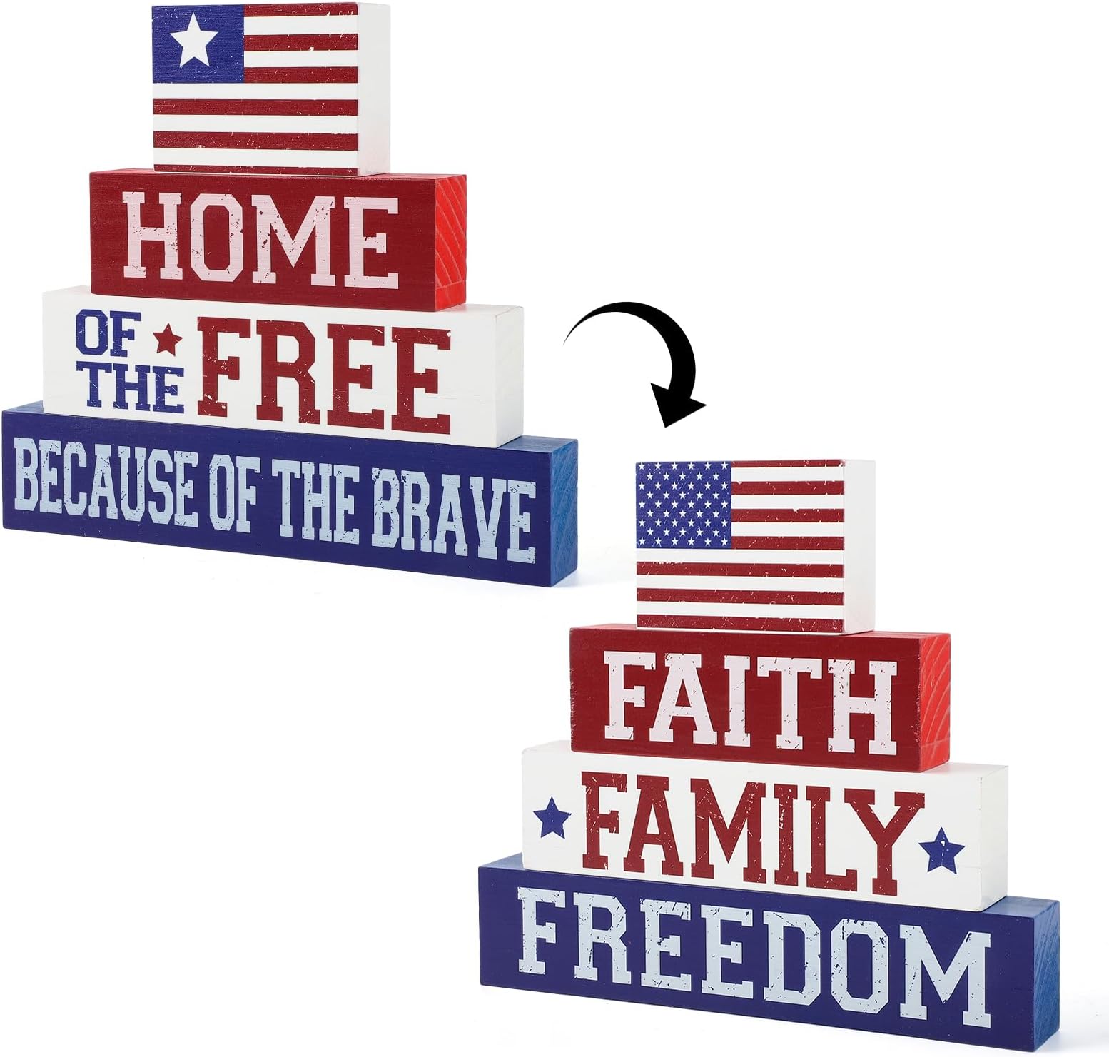 Amazon.com: 4pcs Memorial Day Decorations Table Wooden Sign Patriotic ...