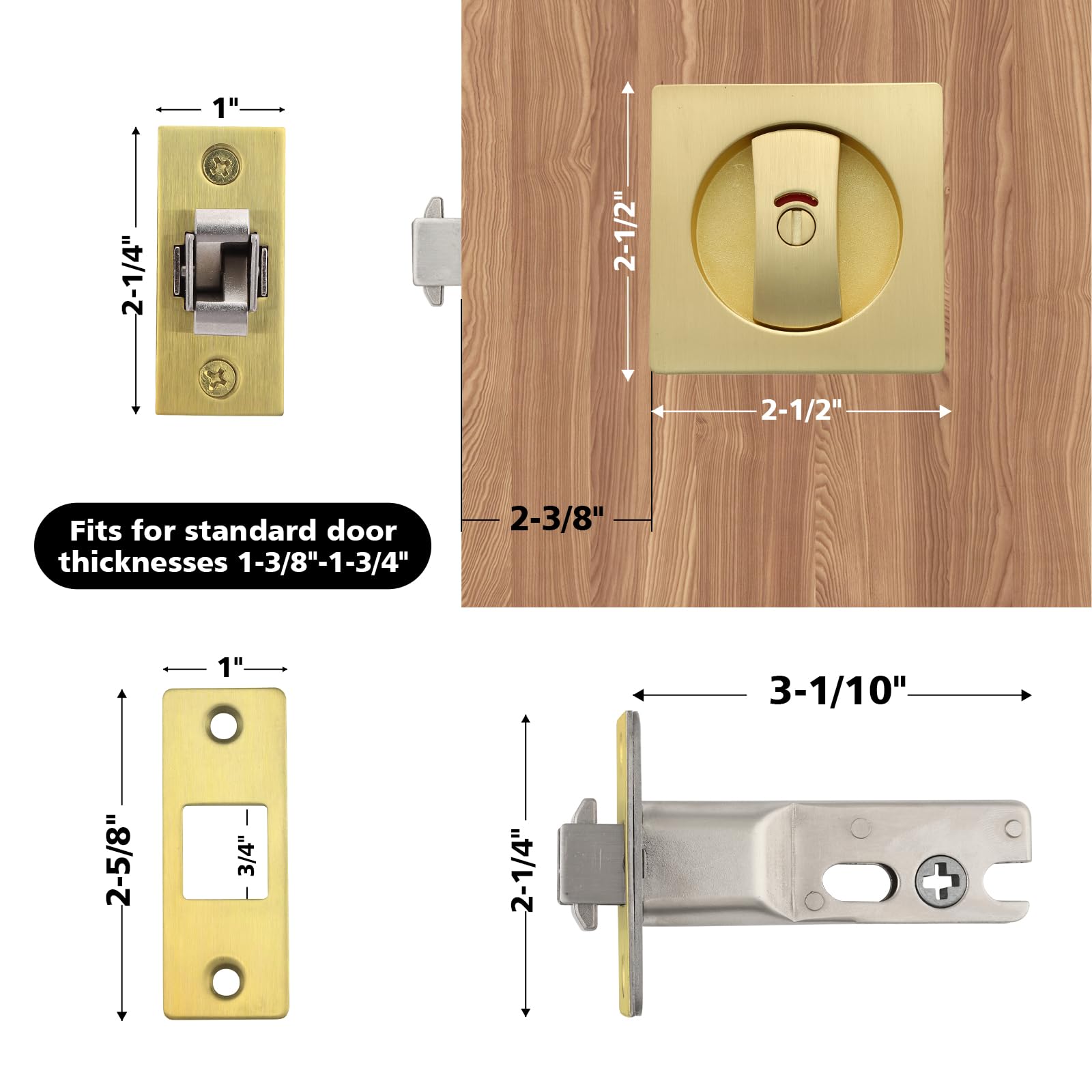Best Lock Sliding Square Lock With Privacy Color Indicators, 2-3/8 ...